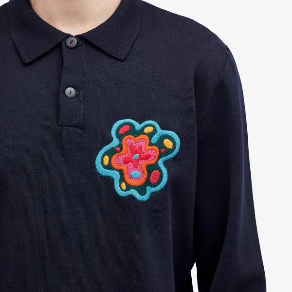 PARRA Flower Blob Knitted Polo Shirt