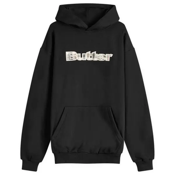 BUTTER GOODS Plaid Applique Logo Hoodie