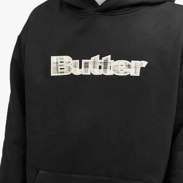 BUTTER GOODS Plaid Applique Logo Hoodie