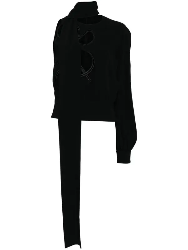 Elie Saab Embroidered Cut-out Blouse