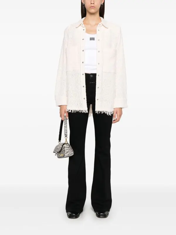 IRO PARIS Solaria Tweed Shirt - Neutrals