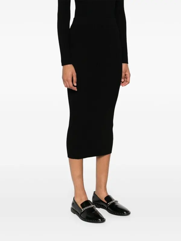 P.a.r.o.s.h Ribbed-knit Midi Skirt