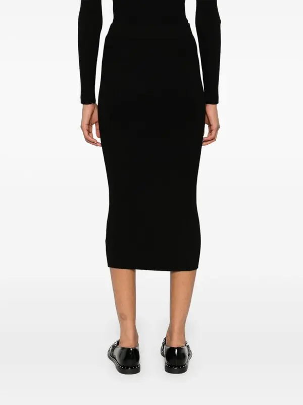 P.a.r.o.s.h Ribbed-knit Midi Skirt