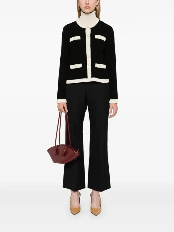 Tory Burch Kendra Chunky Wool Cardigan - Black