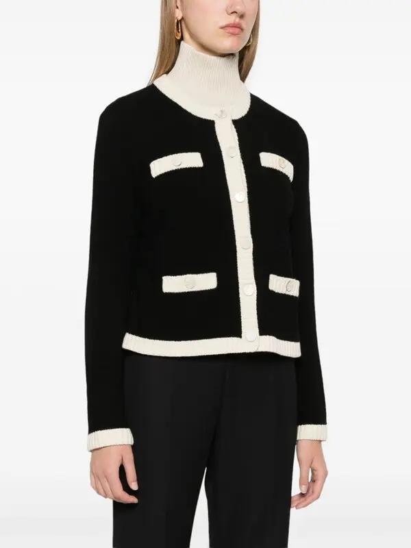 Tory Burch Kendra Chunky Wool Cardigan - Black