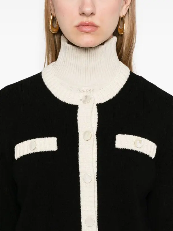 Tory Burch Kendra Chunky Wool Cardigan - Black