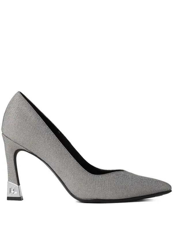 Karl Lagerfeld Premiere 90mm Glitter Pumps - Silver