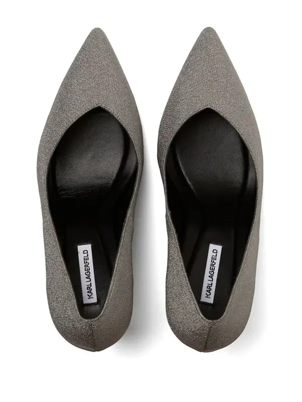 Karl Lagerfeld Premiere 90mm Glitter Pumps - Silver