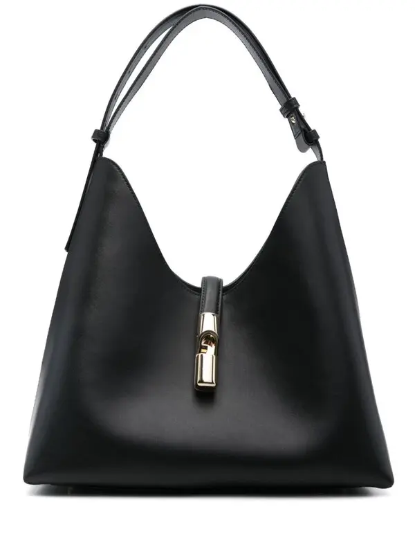 Furla Goccia Leather Shoulder Bag - Black