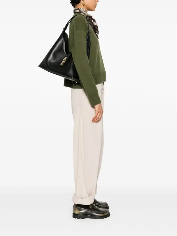 Furla Goccia Leather Shoulder Bag - Black
