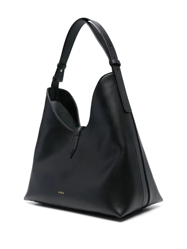 Furla Goccia Leather Shoulder Bag - Black