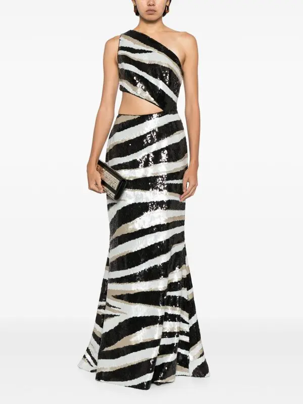 Elie Saab Asymmetric Sequin Dress