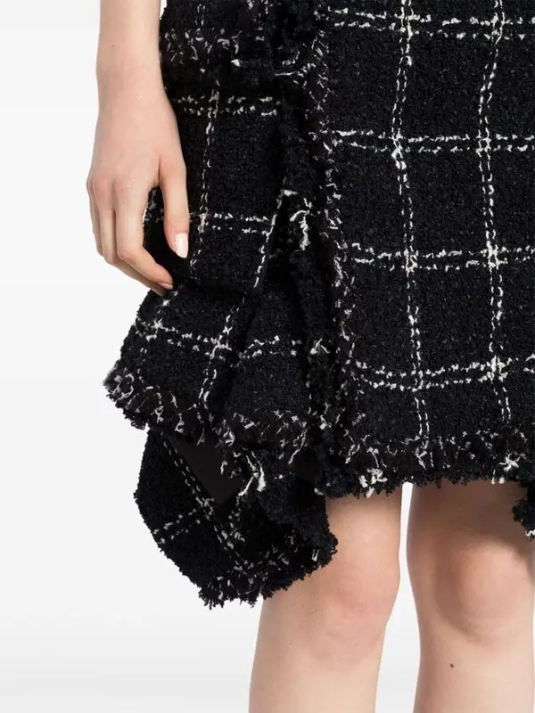 Sacai Asymmetric Tweed Skirt - Black