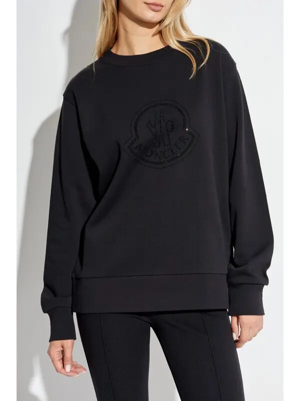 Moncler Crystal-embellished Sweatshirt - Black