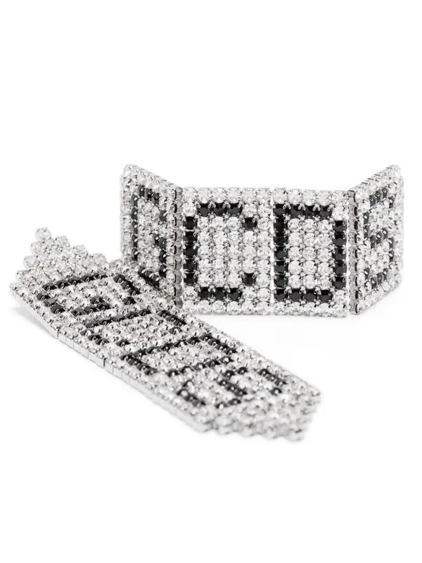 Gcds Logo Rhinestone Embellishment Drop Earrings