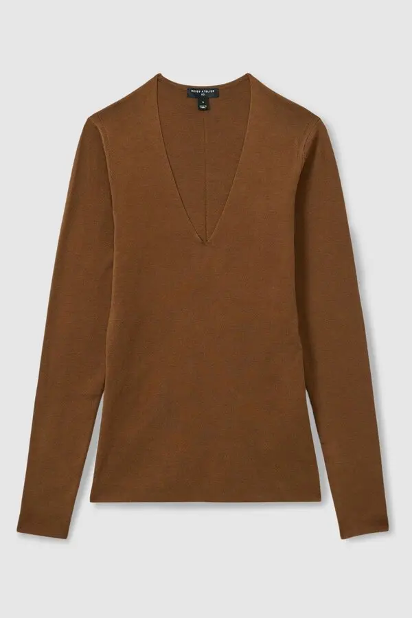 REISS Maeve Atelier Knitted Silk-blend Top