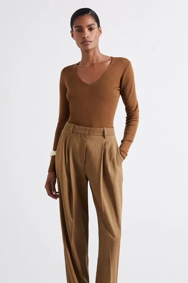 REISS Maeve Atelier Knitted Silk-blend Top
