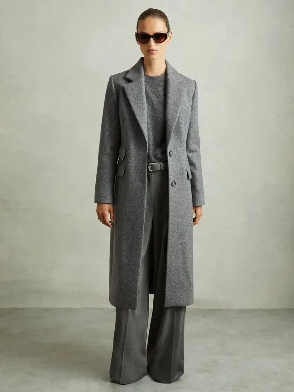 REISS Amalia Petite Wool-blend Longline Coat