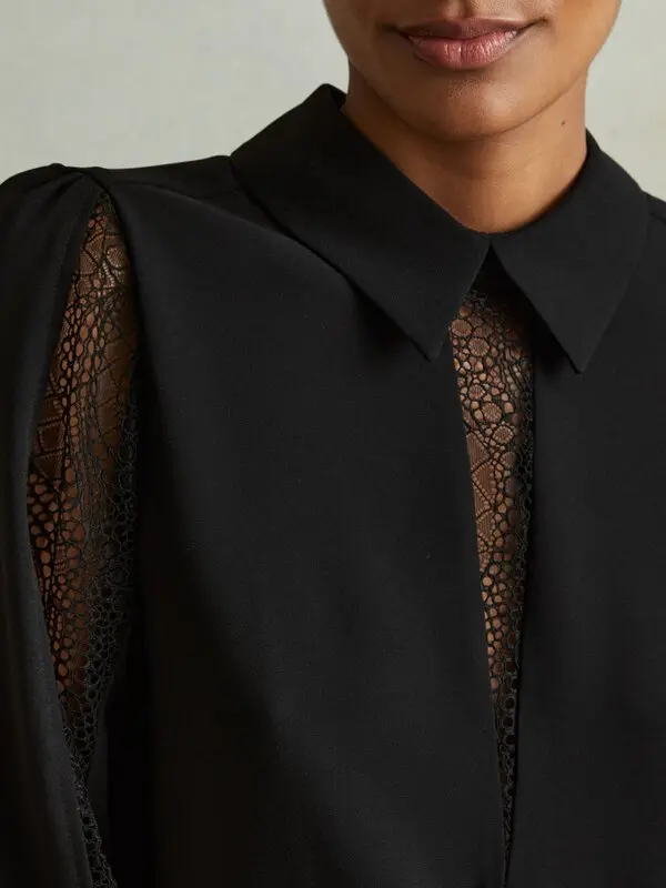 REISS Renata Lace-insert Blouse
