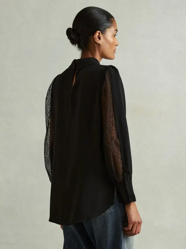 REISS Renata Lace-insert Blouse