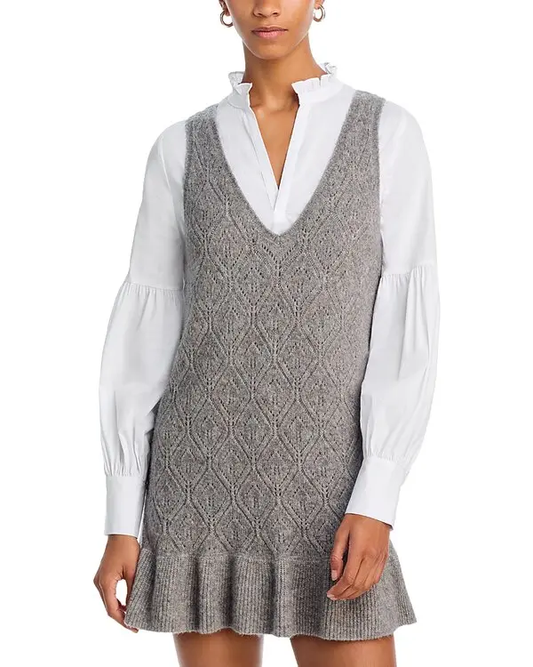 Cinq  Sept Greysen Layered Mini Dress In Heather Grey - 65% Off |  Editorialist