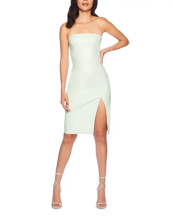 Faux Leather Tube Dress - Mint Chip