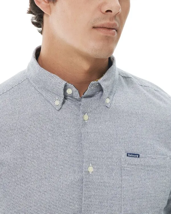 Barbour Turner Tailored Houndstooth Shirt - Navy