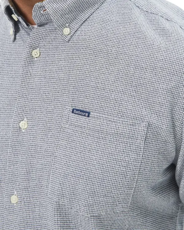 Barbour Turner Tailored Houndstooth Shirt - Navy
