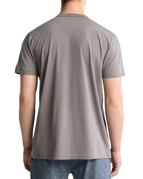 Calvin Klein Embroidered Logo Tee - Brushed Nickel