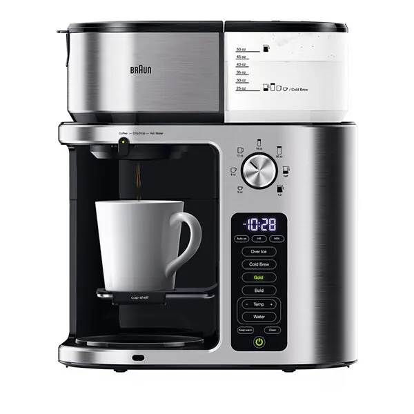 BRAUN Multiserve Plus 10- Cup Drip Coffee Maker With Cold Brew - Stainless
