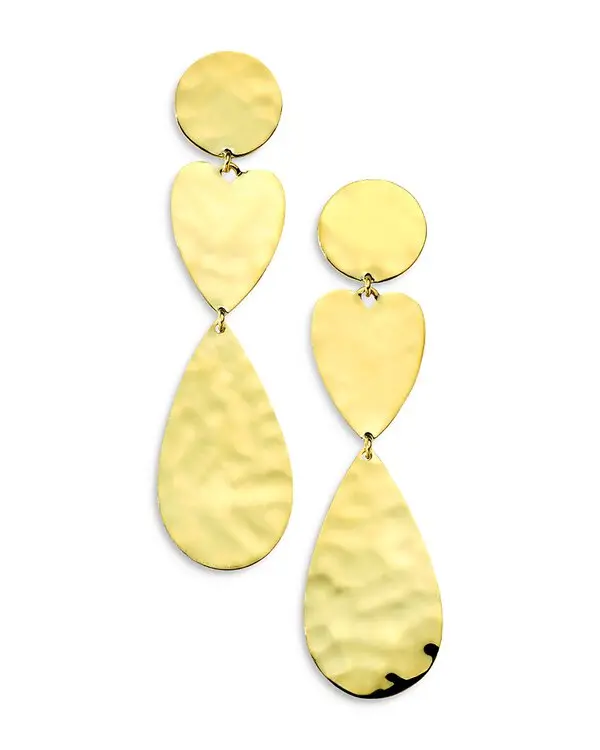 Ippolita Classico Crinkle Mixed Shape Triple Drop Earrings - Gold