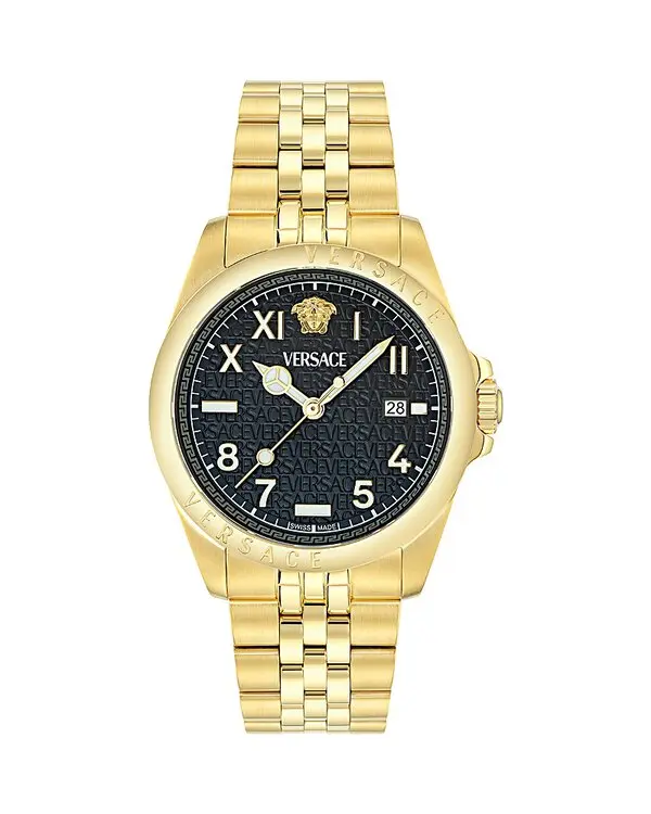 Versace Anteo Watch, 41mm - Black/gold