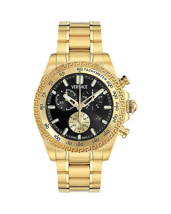 Versace Chrono X Chronograph, 44mm - Black/gold