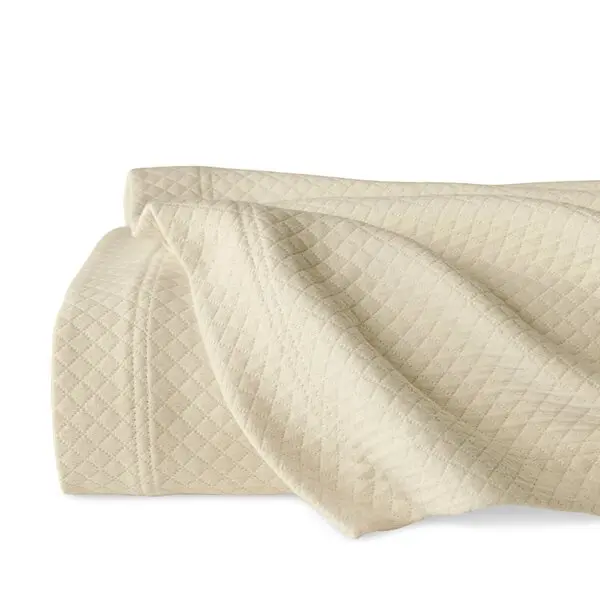 SFERRA Rombo Cotton Diamond Matelasse Coverlet, Full/queen - Sand