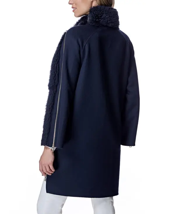 MAXIMILIAN Mixed-media Shearling Parka With Zip Trim