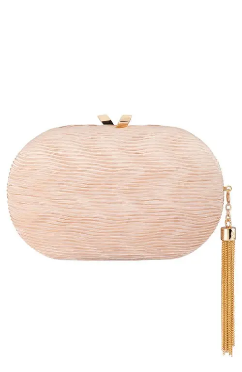 OLGA BERG Natalie Pleated Clutch - Champagne