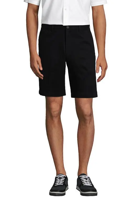 LANDS' END Comfort Waist 9" No Iron Chino Shorts - Black
