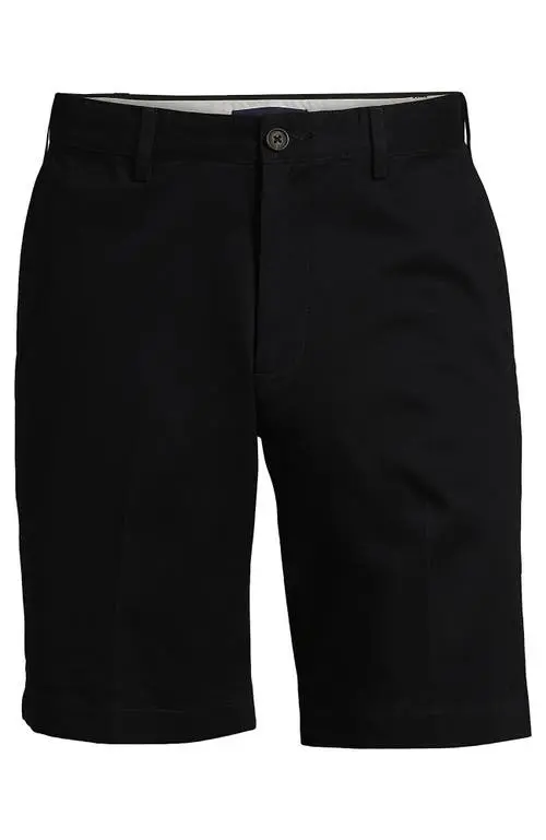 LANDS' END Comfort Waist 9" No Iron Chino Shorts - Black