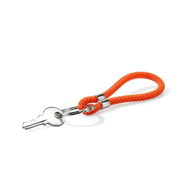 John Hardy Jh Key Chain, Sterling Silver, Rubber - Orange