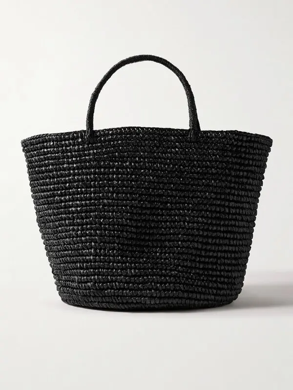 SENSI STUDIO Large Straw Tote - Black