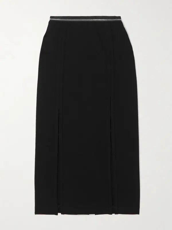 Helmut Lang Zip-detailed Stretch-ponte Midi Skirt