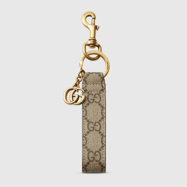 Gucci Ophidia Keychain Gg Canvas - Beige