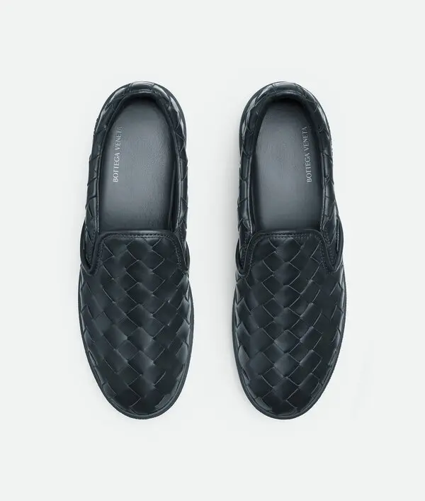 Bottega Veneta Intrecciato Leather Slip-on Sneaker - Shadow