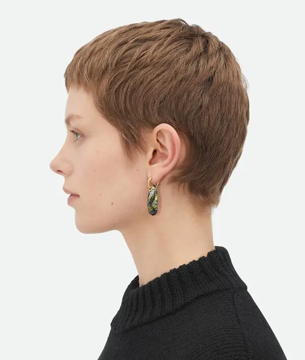 Bottega Veneta Ellipse Ceramic Drop Earrings