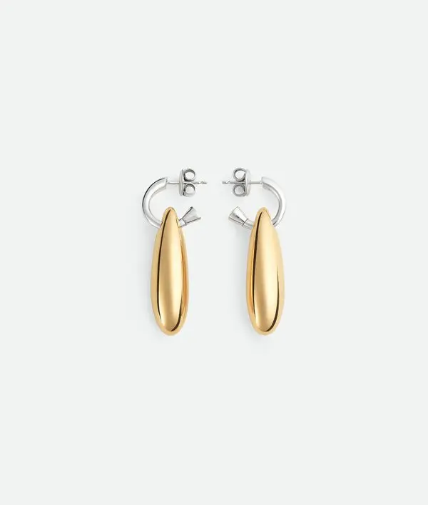 Bottega Veneta Ellipse Small Earrings - Silver/yellow Gold