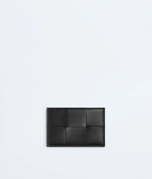 Bottega Veneta Cassette Credit Card Case - Black/parakeet