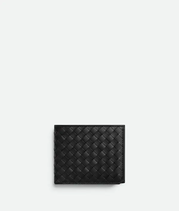 BOTTEGA  VENETA Intrecciato Piccolo Bi-fold Wallet With Coin Purse - Black