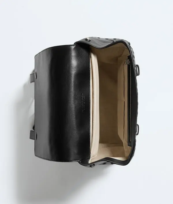 Bottega Veneta Intrecciato Leather Backpack - Black