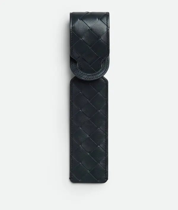 BOTTEGA  VENETA Intrecciato Long Tag Holder - Shadow