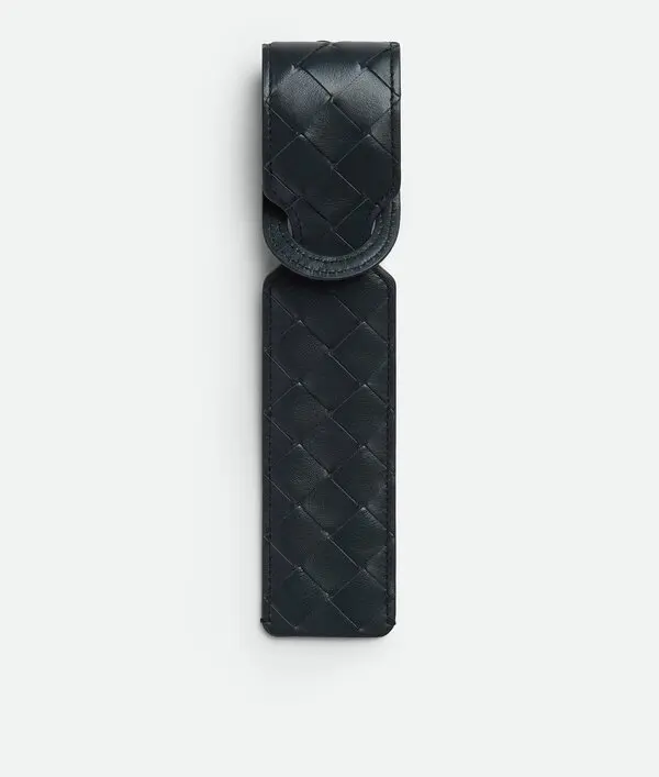 Bottega Veneta Intrecciato Long Tag Holder - Shadow
